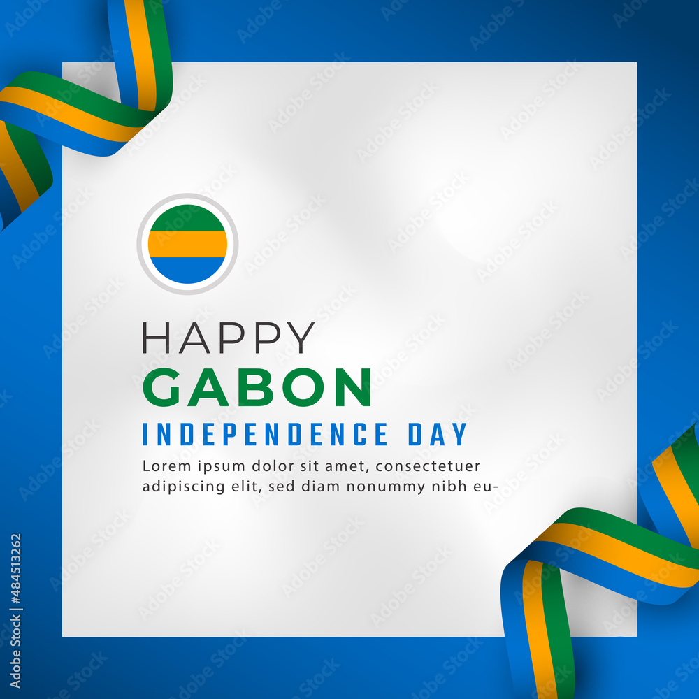Happy Gabon Independence Day August 17th Celebration Vector Design ...