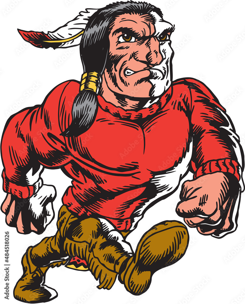 Native American Mascot Strut Vector Illustration Stock Illustration ...