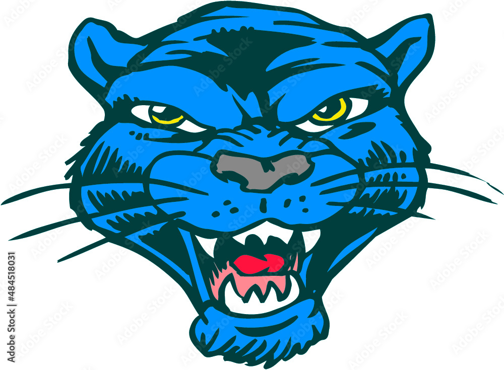 Panther Mascot Head Growl Vector Illustration Stock Vector | Adobe Stock