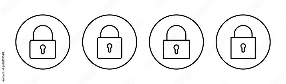 Lock icons set. Padlock sign and symbol. Encryption icon. Security ...