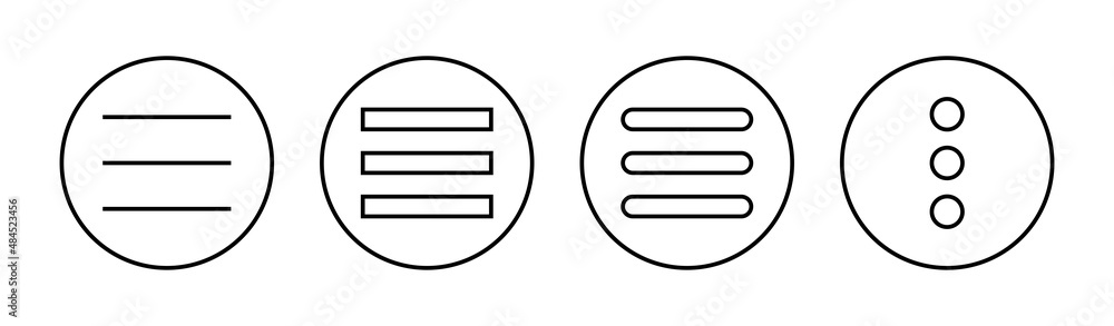 Menu Icons set. web menu sign and symbol. hamburger menu symbol Stock ...