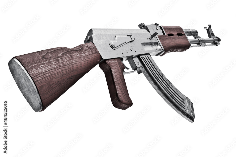 3d model submachine gun isolated on white background Stock Illustration ...