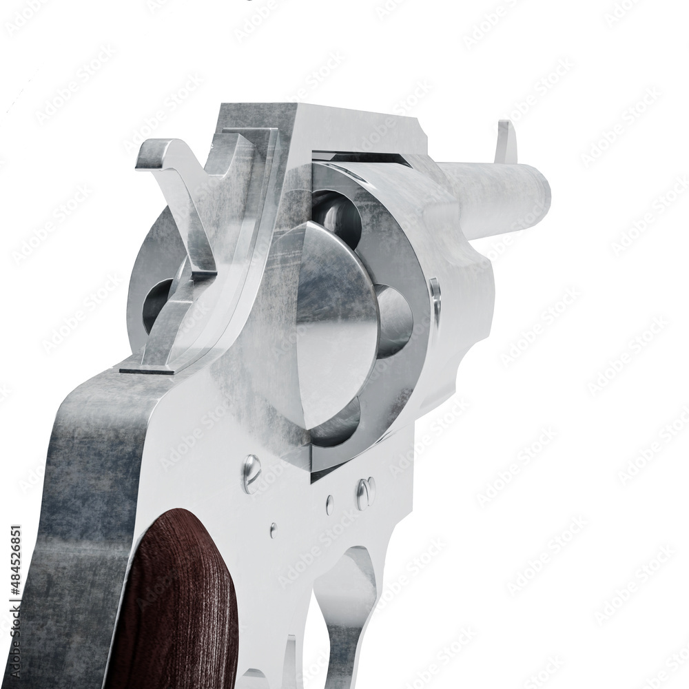 3d model of a revolver isolated on white background Stock Illustration ...