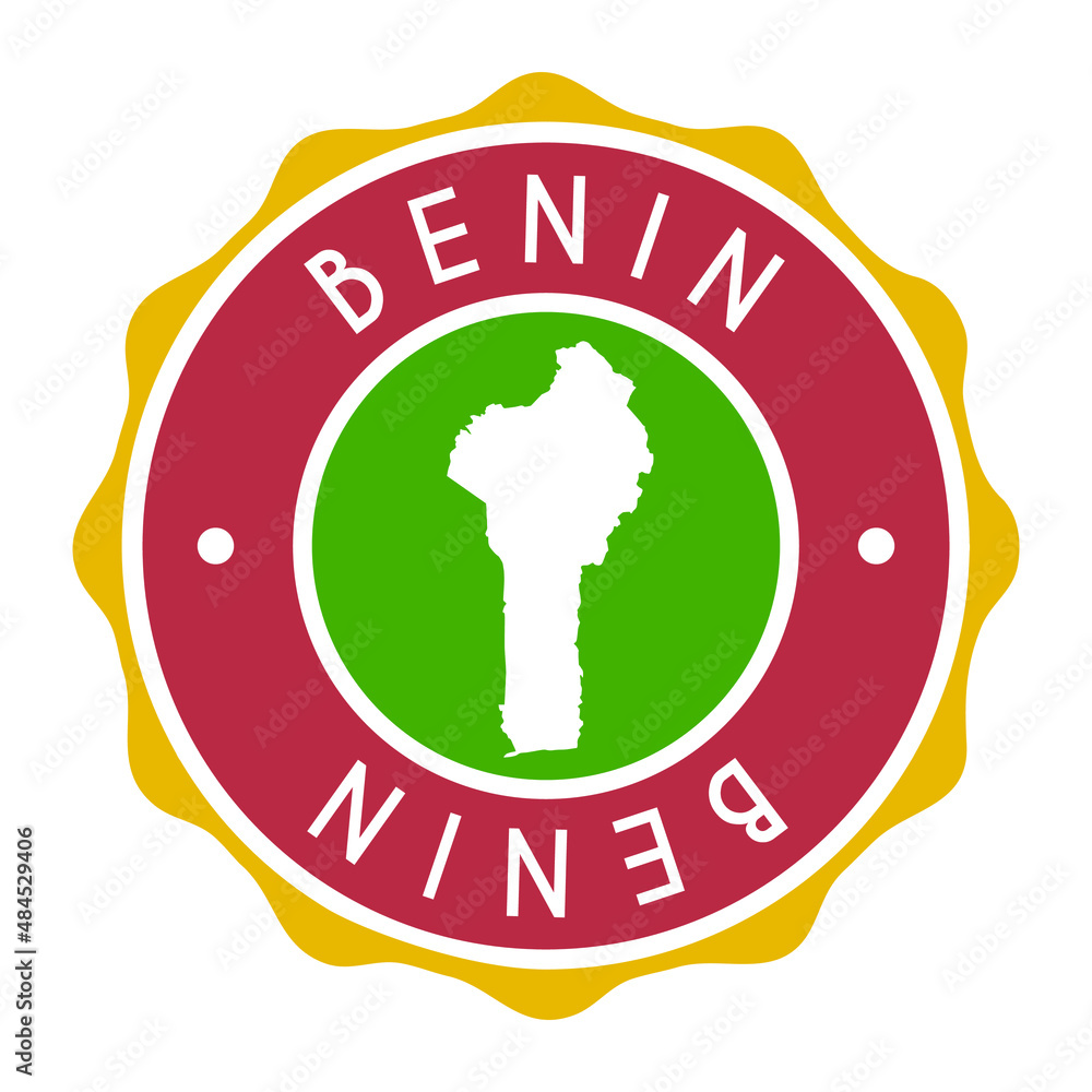 Benin Badge Map Vector Seal Vector Sign. National Symbol Country Stamp ...