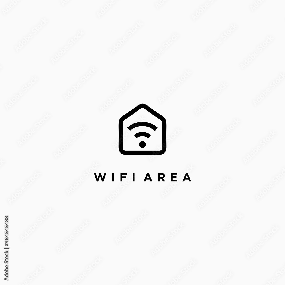 simple home wifi logo icon. wifi area logo. house with wifi icon logo ...