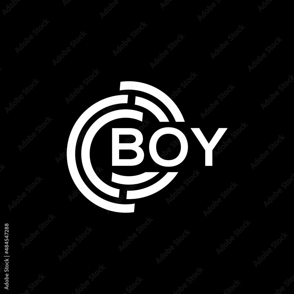 BOY letter logo design on black background. BOY creative initials ...