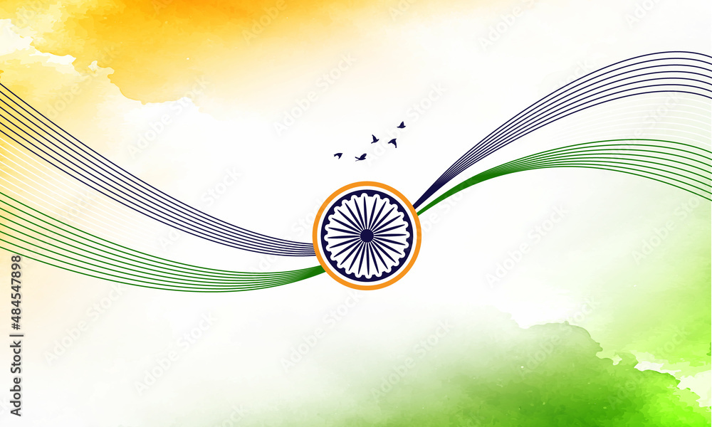15th of August India Independence day. design of watercolour texture on ...