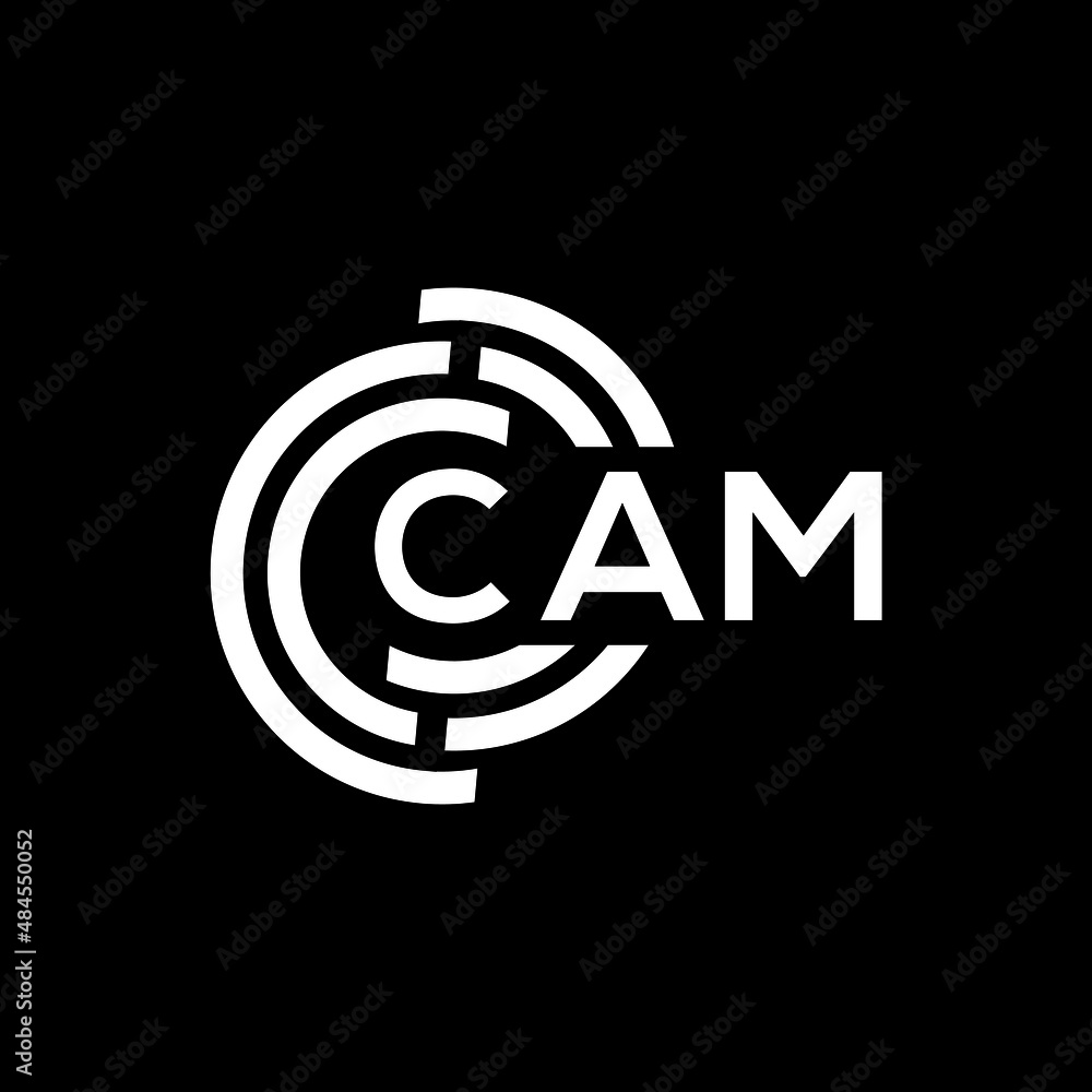 cam letter logo design on black background. cam creative initials ...