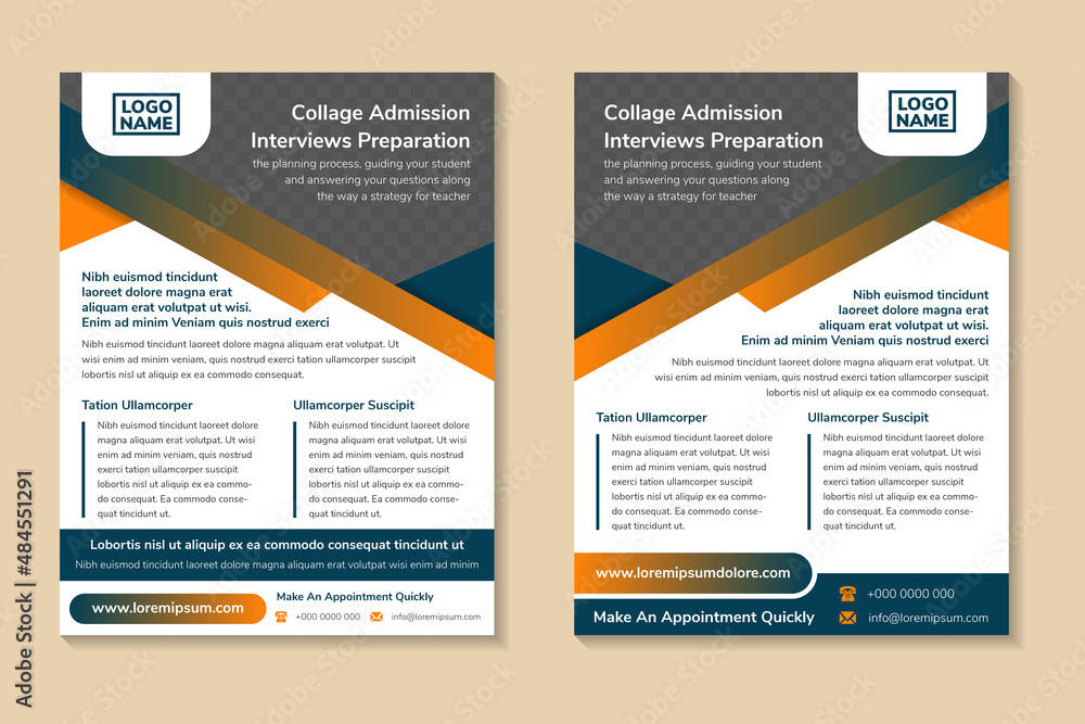 collage admission interviews preparation flyer template. modern ...