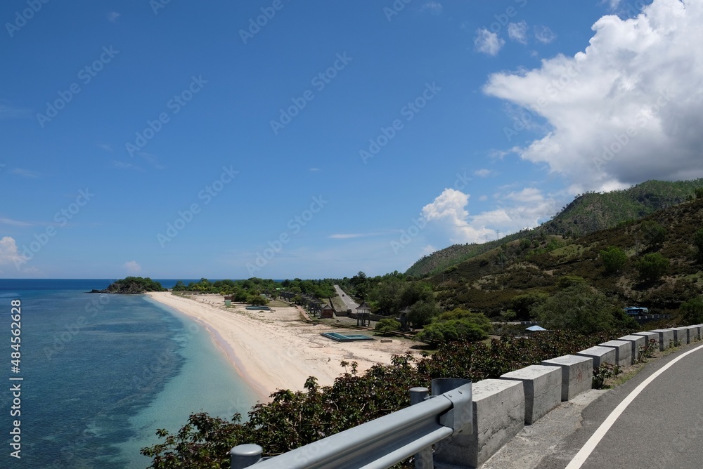 Beautiful scenery of One Dollar Beach located between Dili and Manatuto ...