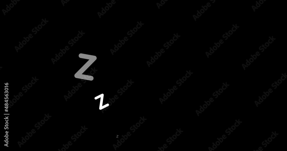 Simple 4k animation of sleeping in cartoon style. Symbol or sign of ...