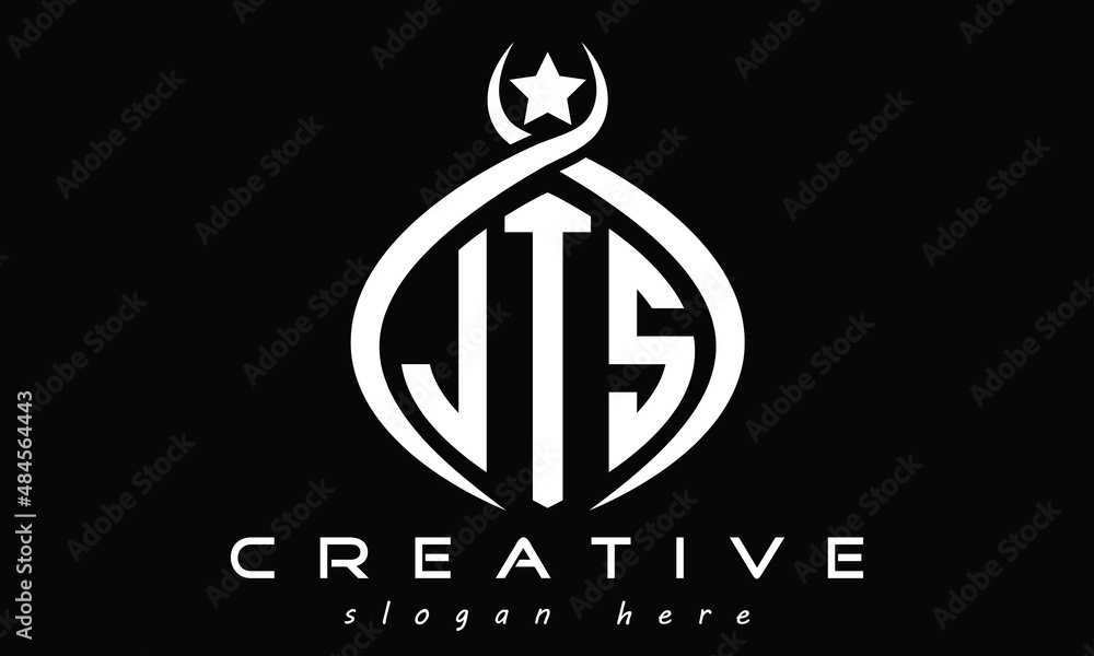 JIS three letters monogram curved oval initial logo design, geometric ...