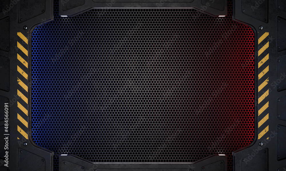 Futuristic metal frame, Sci-Fi Background, High technology concept. 3D ...