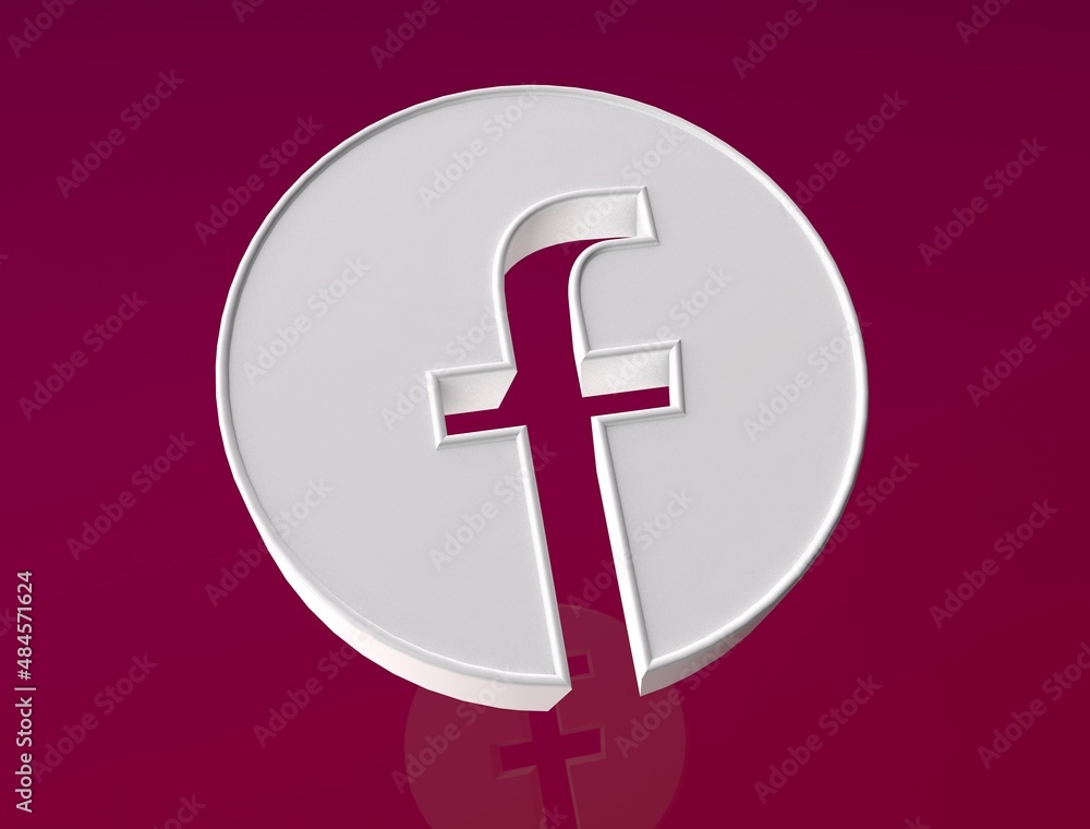 facebook logo 3d Social media logo 3D Rendering image Stock Photo ...