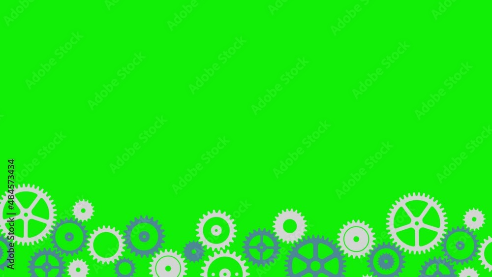 Animation of rotating gears wheels ( 4K ) | Green background for chroma ...