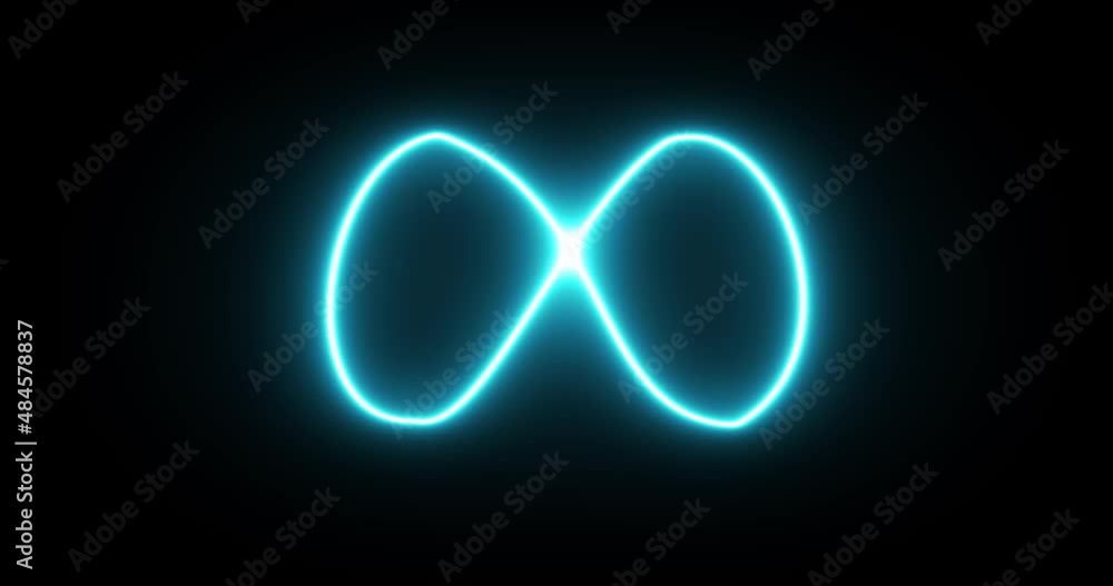 Meta Logo animation of the metaverse icon on a black background, blend ...