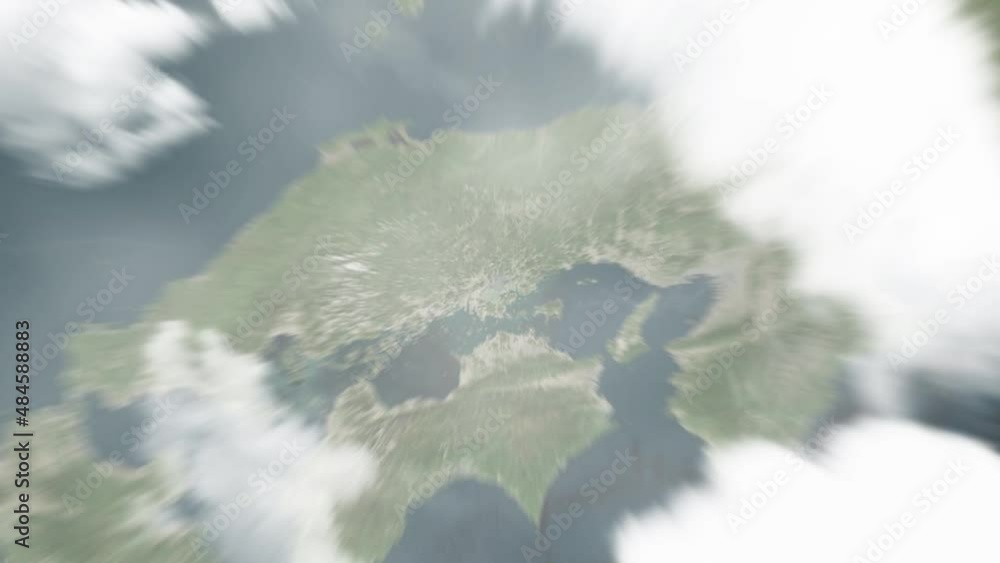 Stockvideon Earth zoom in from outer space to city. Zooming on Japan ...