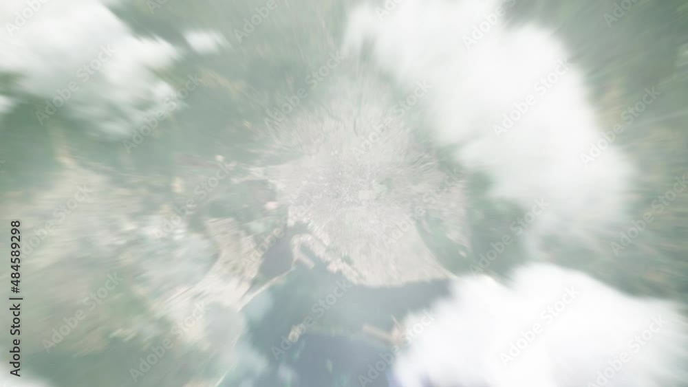 Earth zoom in from outer space to city. Zooming on Kingston, Jamaica ...