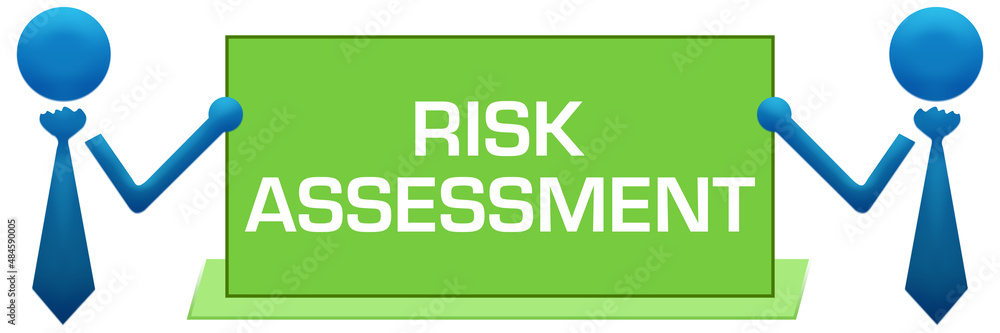 Risk Assessment Banner Symbols Left Right Green Blue Stock Illustration ...