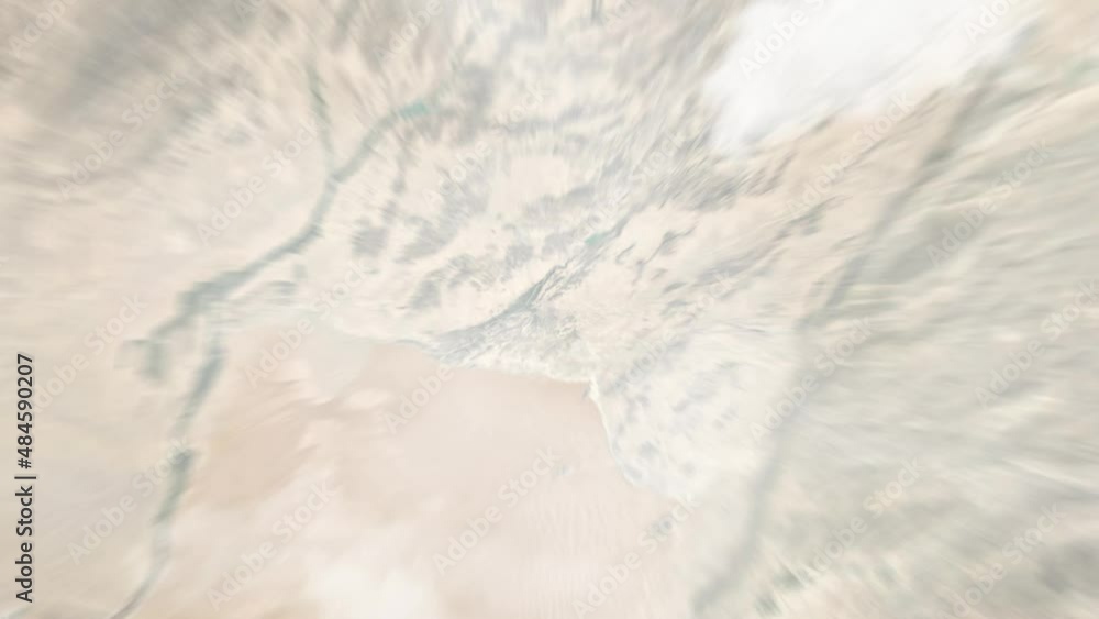 Earth zoom in from outer space to city. Zooming on Kandahar ...
