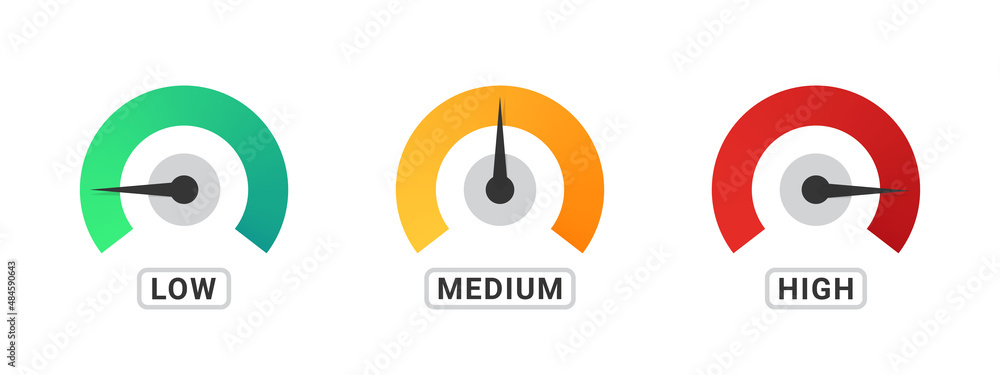 Speedometer, tachometer, indicator icons. Performance measurement. Risk ... Speedometer, tachometer, indicator icons. Performance measurement. Risk ...