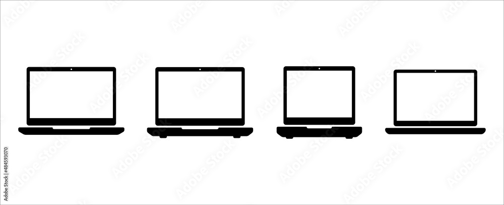 Laptop icon set. Assorted laptops vector icons set. Symbol of personal ...