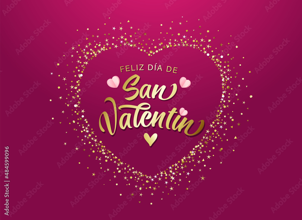 Feliz dia de San Valentin spanish calligraphy - Happy Valentines Day ...