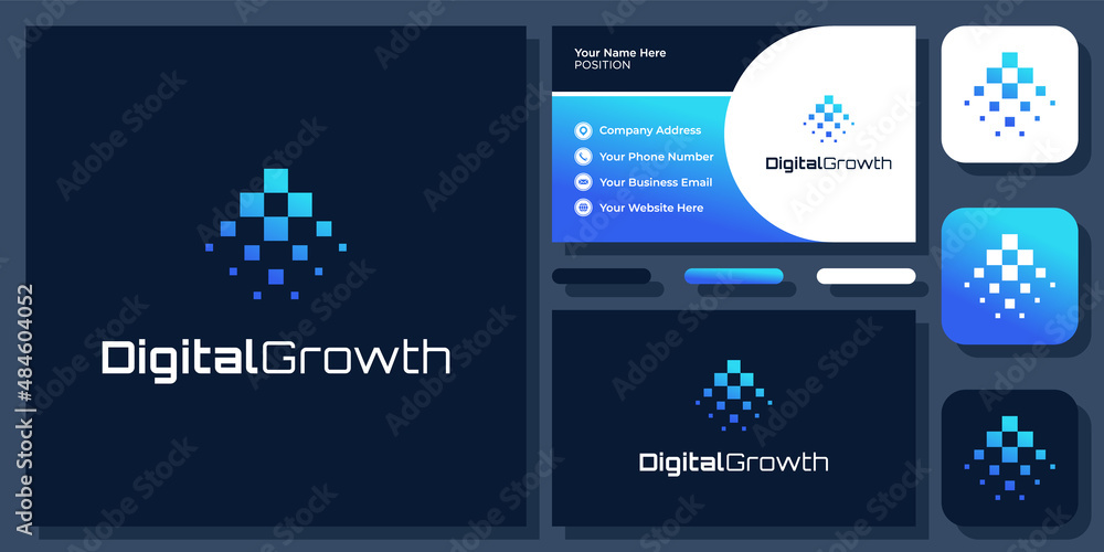 Grow Digital Technology Startup Business Innovation Arrow Up Vector ...