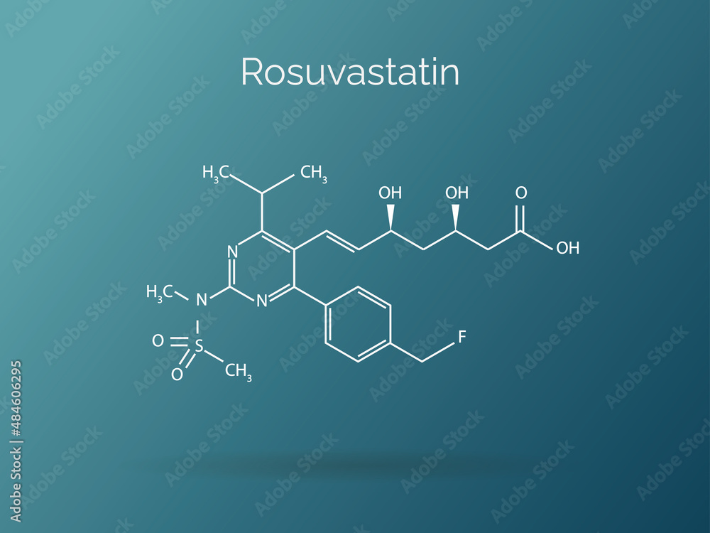 Rosuvastatin chemical structure. Drug for kidney diseases. Stock Vector ...