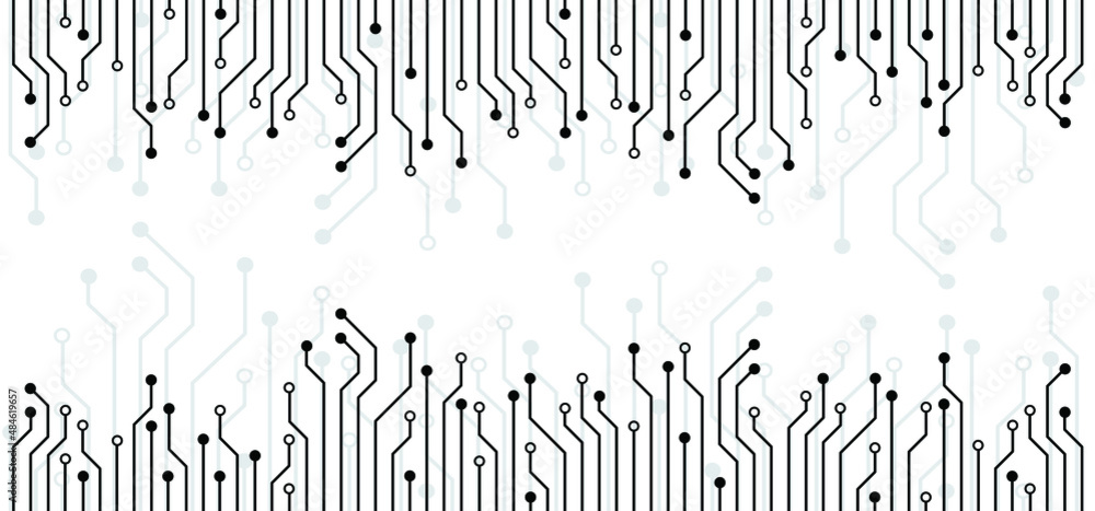 Circuit board or electronic motherboard. lines and dots connect. Vector ...