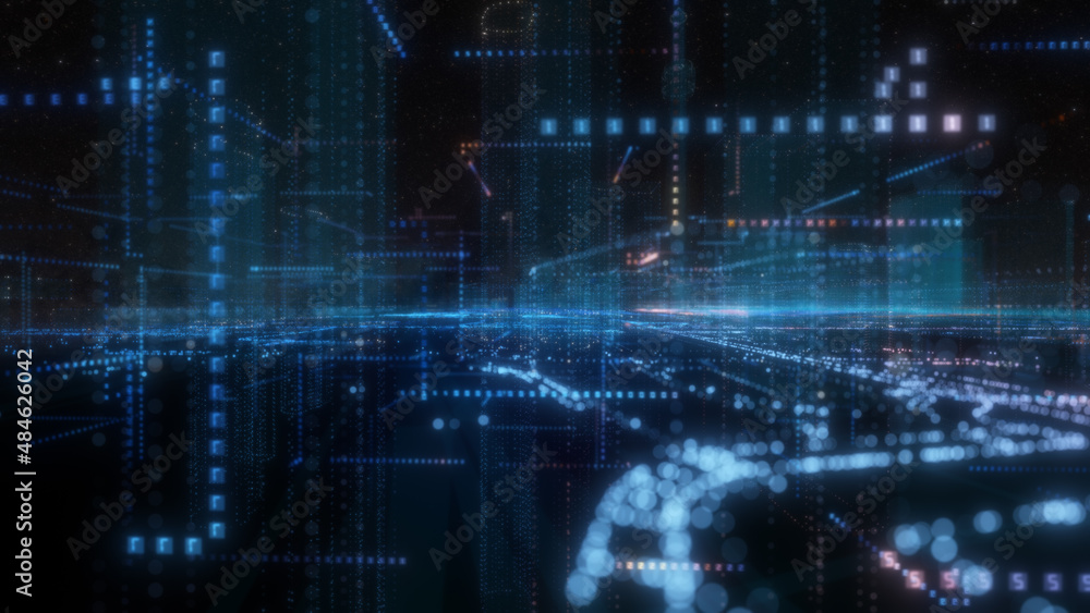 Futuristic Smart Digital City. Smart City And Technology Business ...