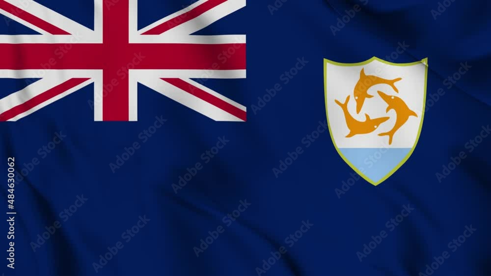Anguilla flag waving looping footage Full 4K (3840 x 2160) Realistic ...