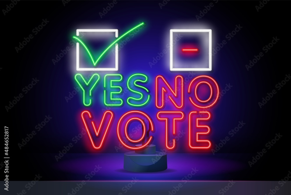 Yes No Neon Text Vector. Yes No neon sign. Vector illustration of hand ...