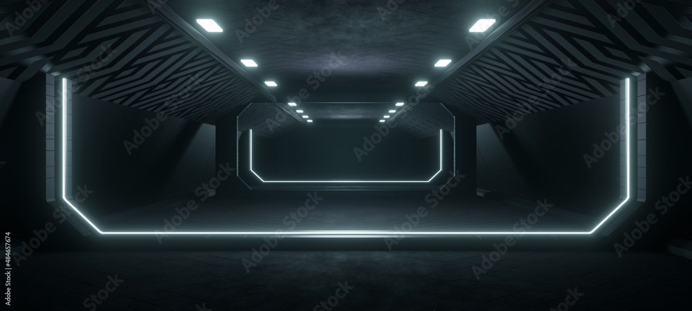 Futuristic Cyber Virtual Reality Futuristic Industrial Room Awesome ...