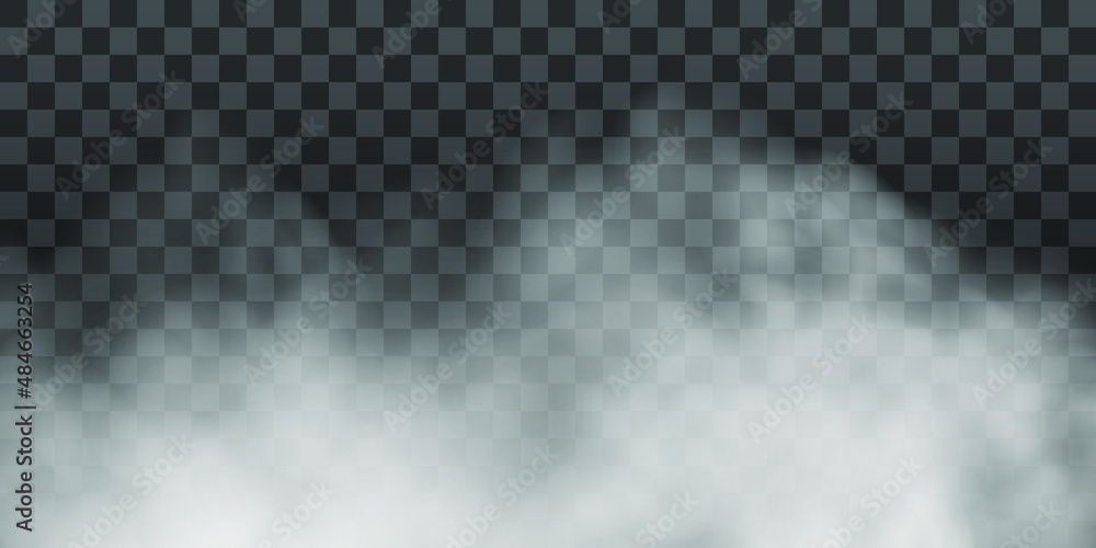 White fog texture isolated on transparent background. Steam special ...