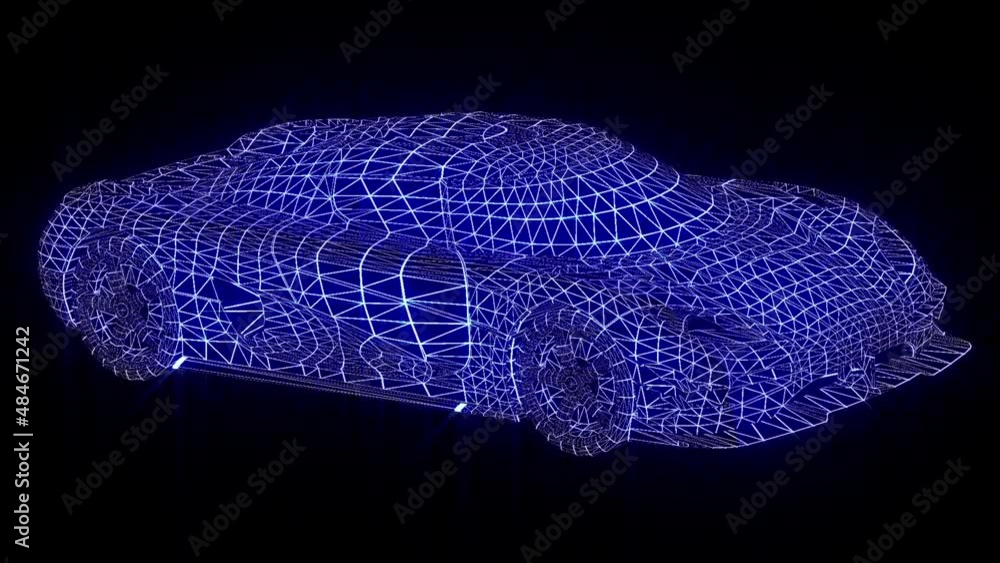 Video Stock Assembling a car from animated 3D parts. Rotating animated ...