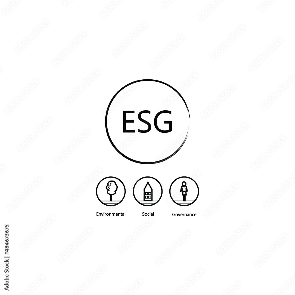 Obraz Logo of ESG concept of environmental, social and governance; sustainable development ...