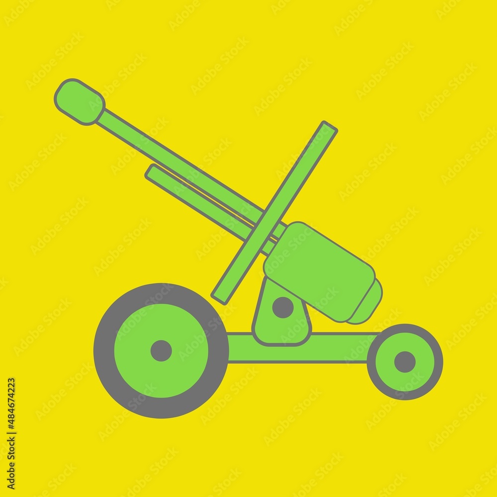 artillery cartoon design, suitable for military, hobby, logo, game and ...