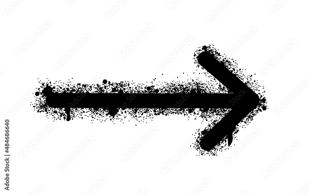 Spray paint graffiti arrow symbol drawing by spots Stock Vector | Adobe ...