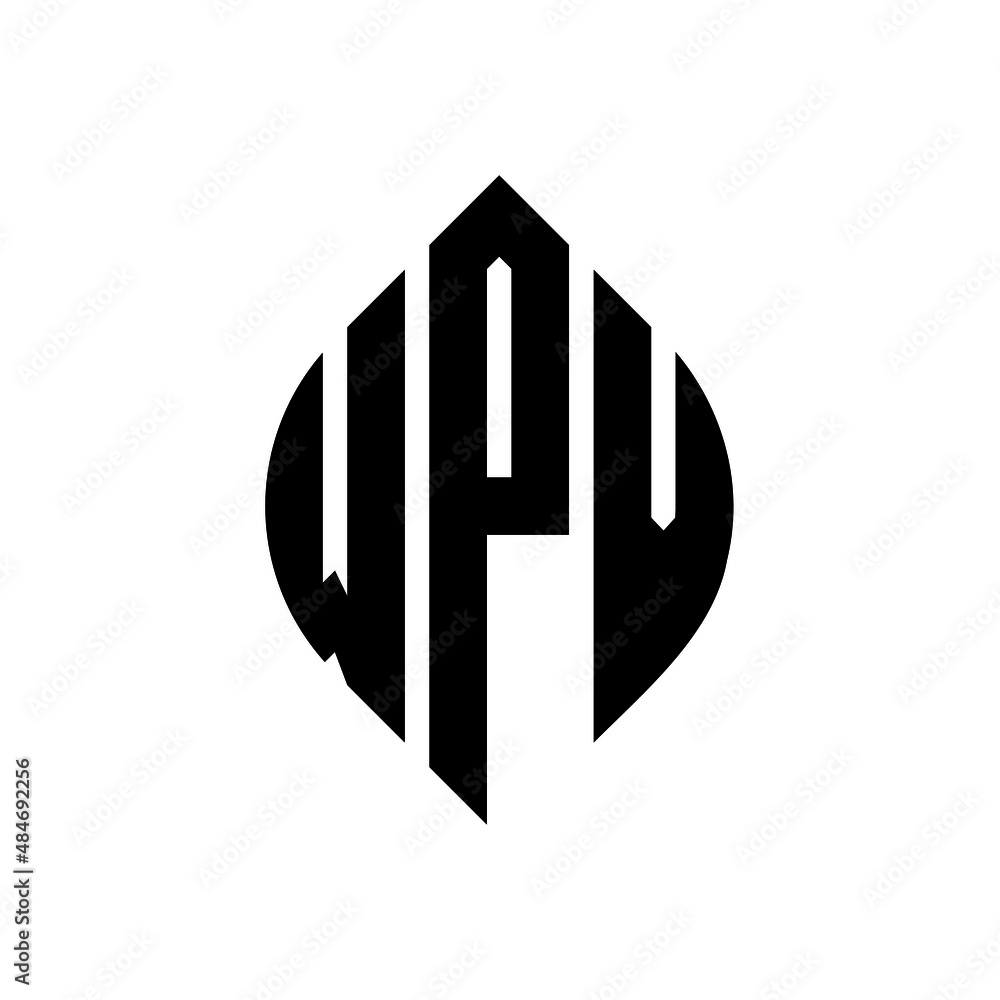 WPV circle letter logo design with circle and ellipse shape. WPV ...