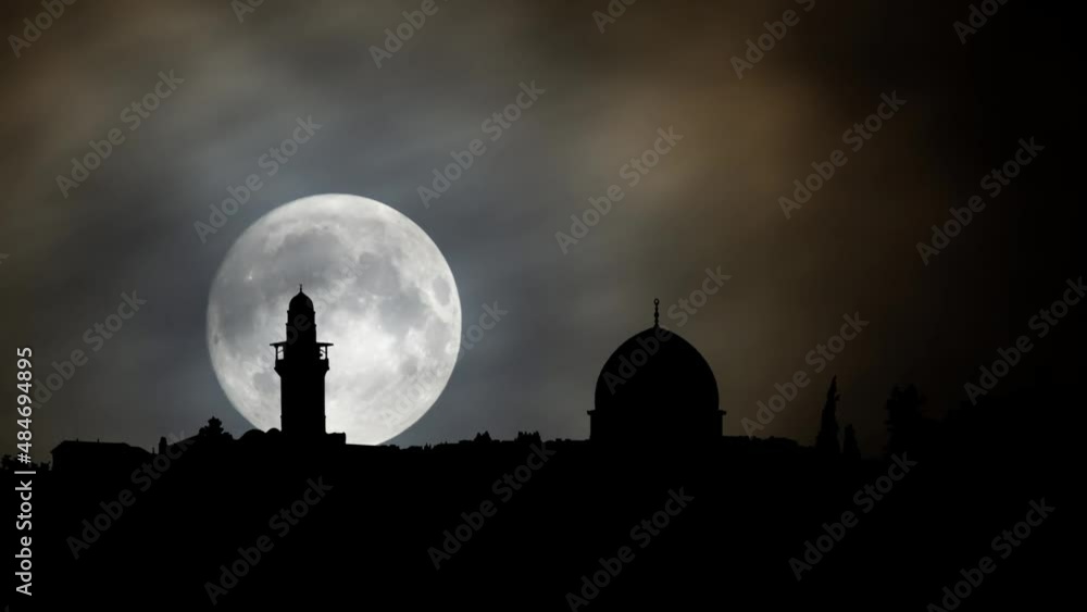 Gerusalemme Jerusalem Old City at Temple Mount, Time Lapse by Night ...