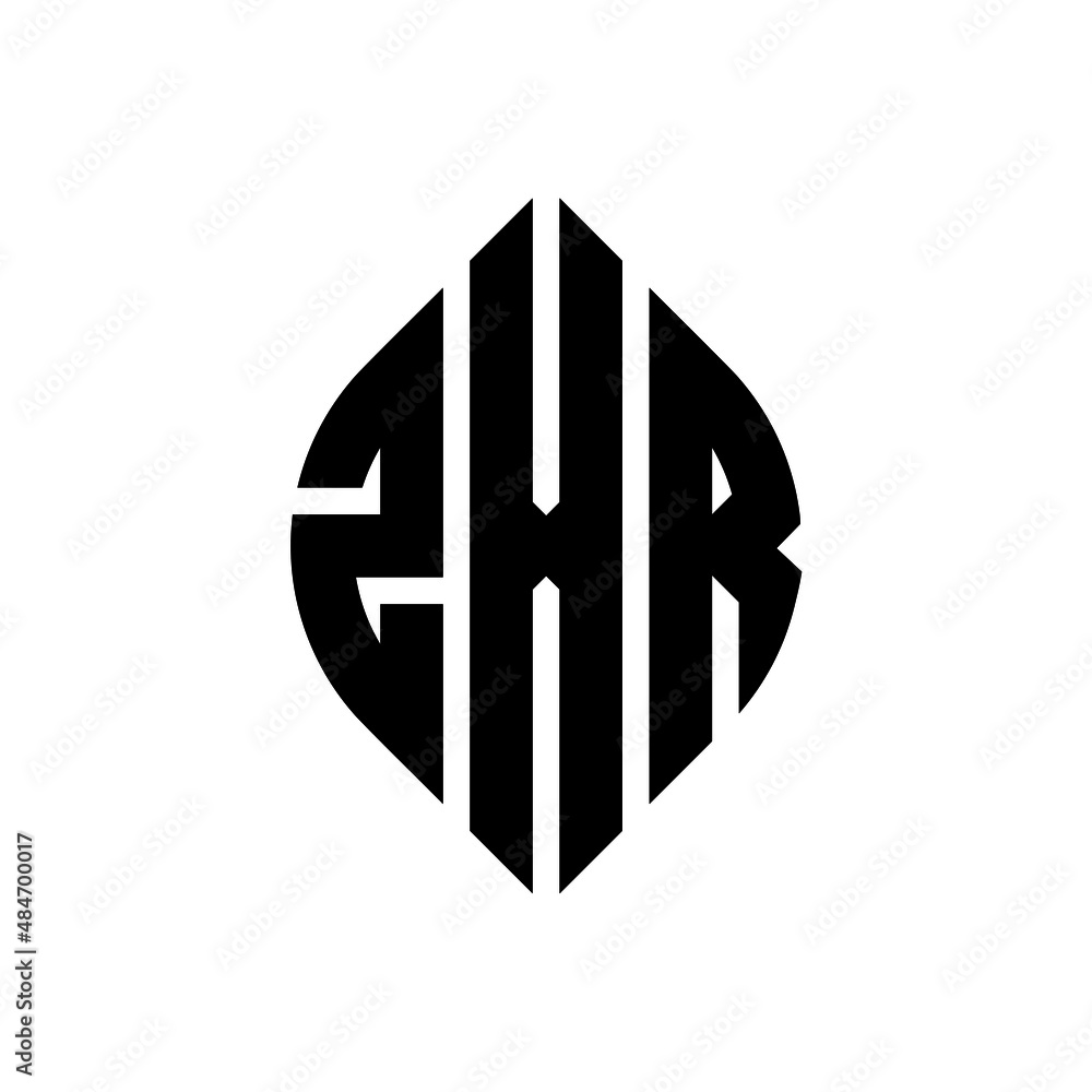 ZXR circle letter logo design with circle and ellipse shape. ZXR ...