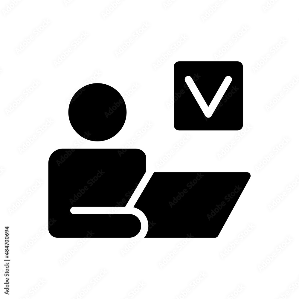 Individual tasks black glyph icon. Productive work management. Complete ...