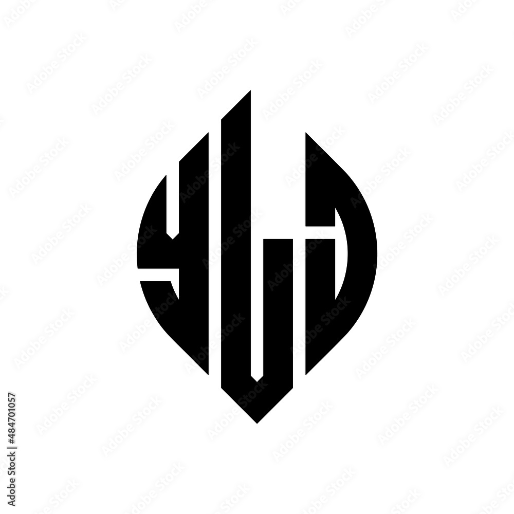 YLJ circle letter logo design with circle and ellipse shape. YLJ ...