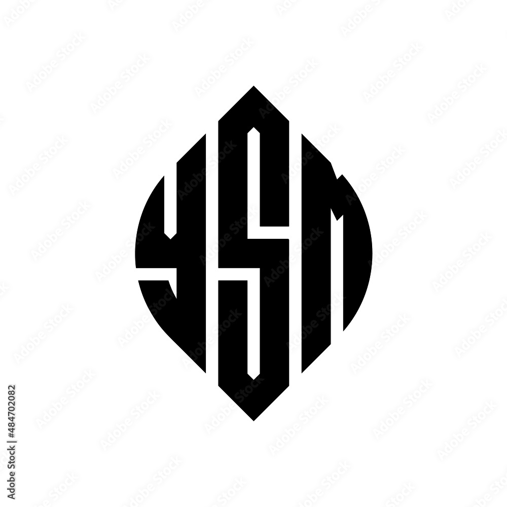 YSM circle letter logo design with circle and ellipse shape. YSM ellipse letters with ...