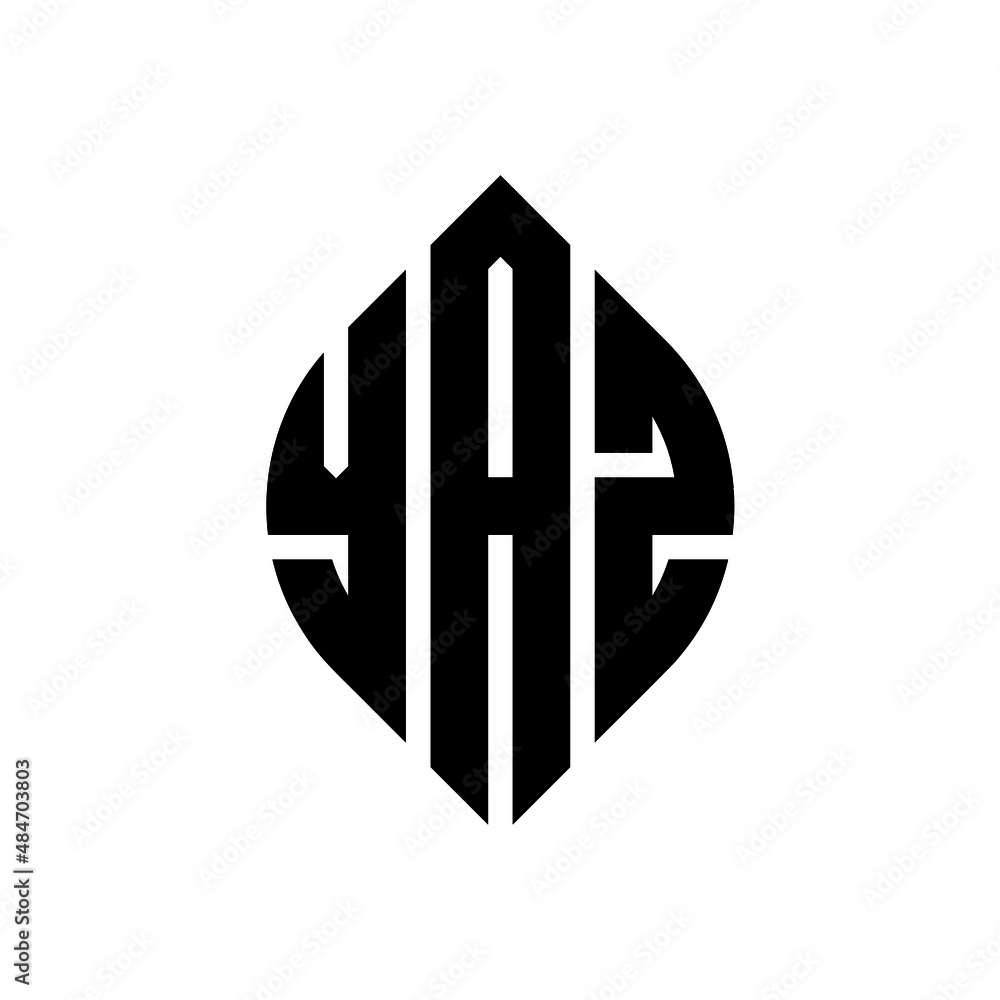 YAZ circle letter logo design with circle and ellipse shape. YAZ ...