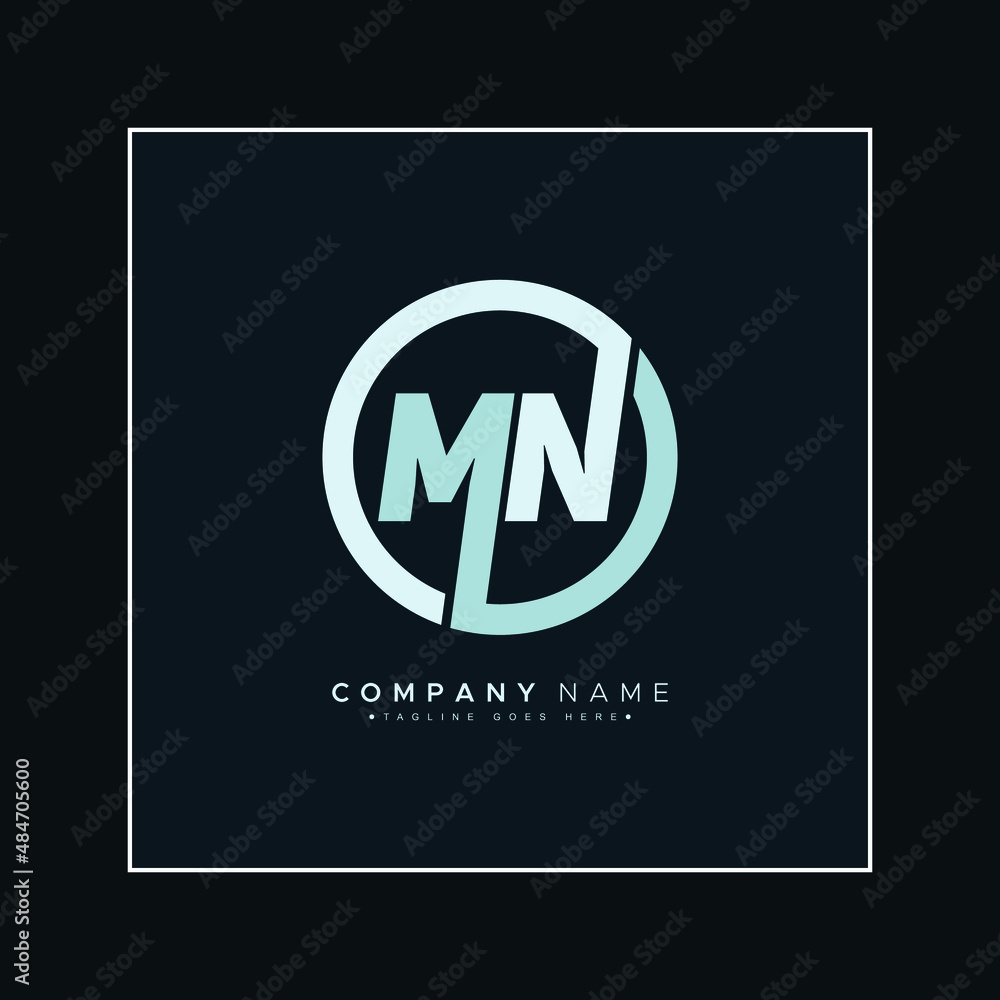 Initial Letter MN Logo - Minimal Business Logo for Alphabet M and N ...