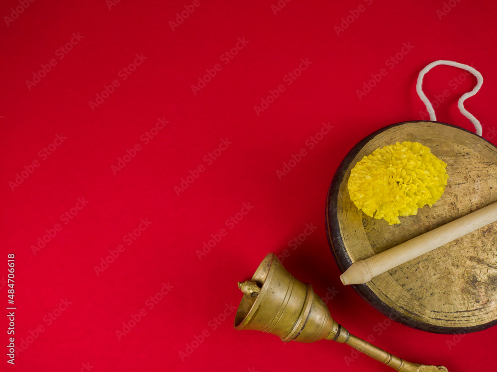 puja essentials kashor and ghanta, puja bell or gong bell made of brass ...