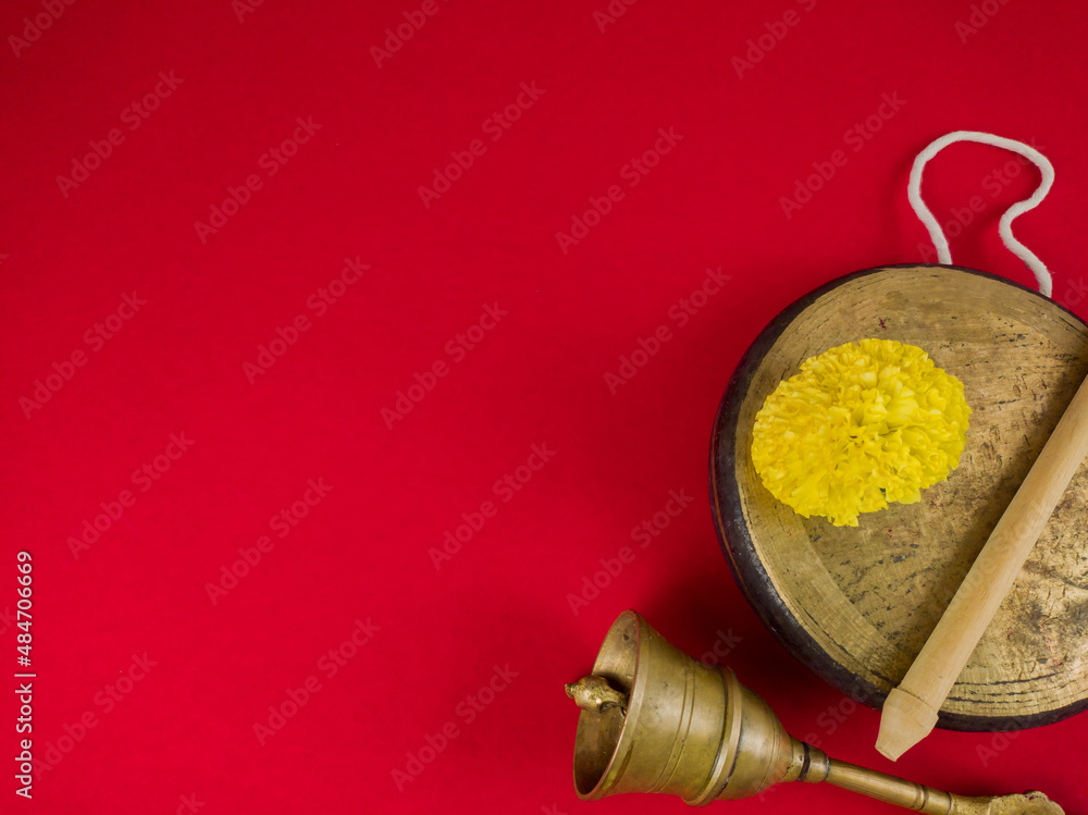 puja essentials kashor and ghanta, puja bell or gong bell made of brass ...