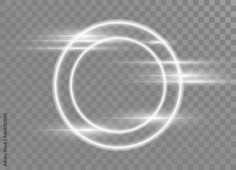 sparkling circle frame on a transparent background. Shiny metal vector ...